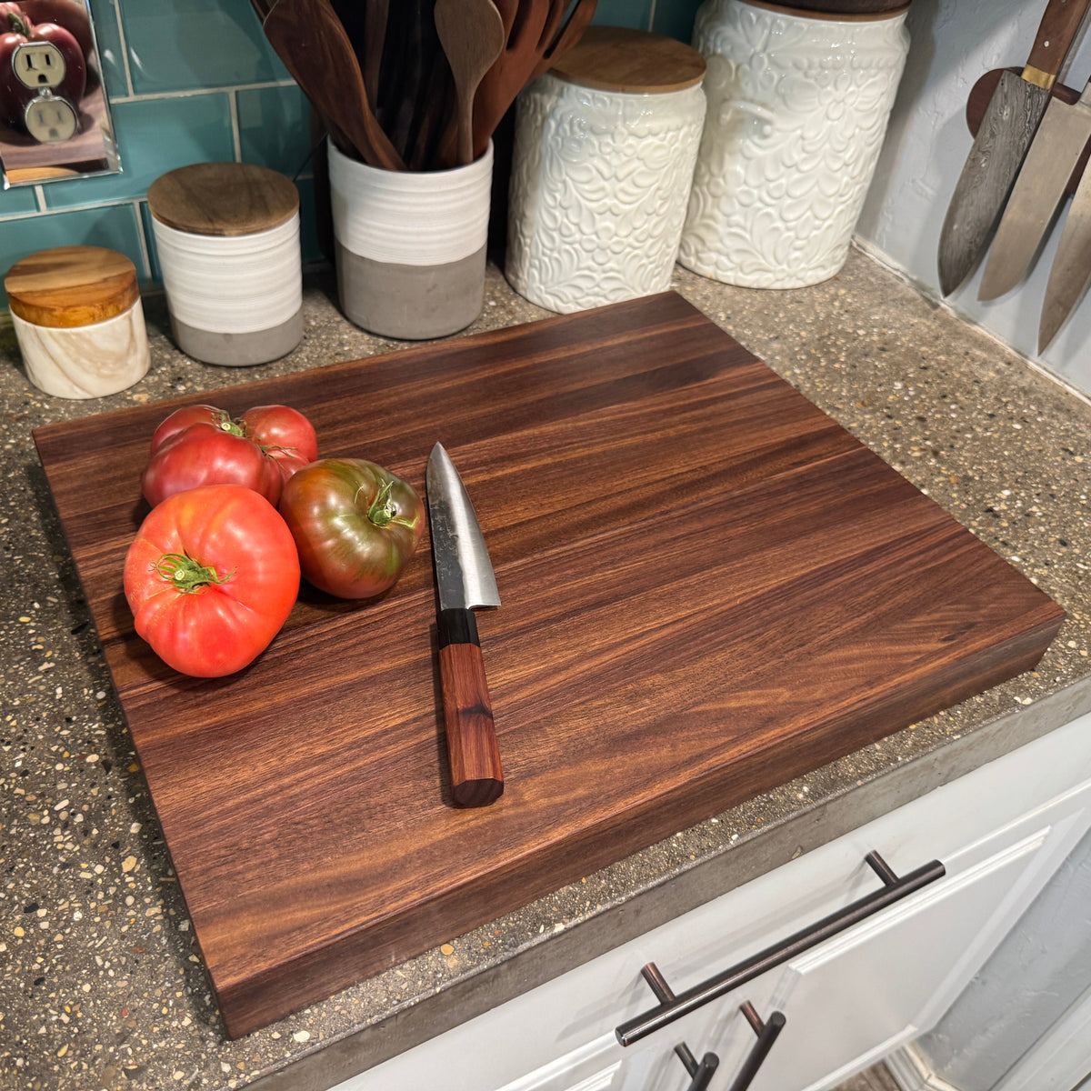 READY TO SHIP - 20 x 16 Walnut Chopping Block - Edge Grain Cutting Boa