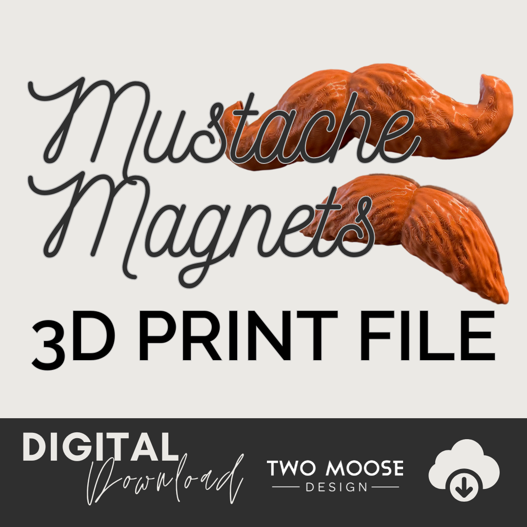 Mustache Magnet Bundle 3D Print File STL