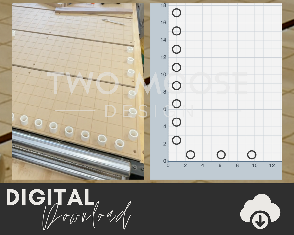 CNC Wasteboard Files- SVG - Surfacing, Grid Pattern, Cam Clamps & PVC
